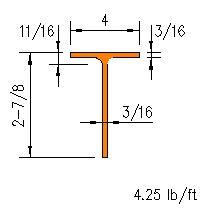 WT Shapes - WT 3x4.25